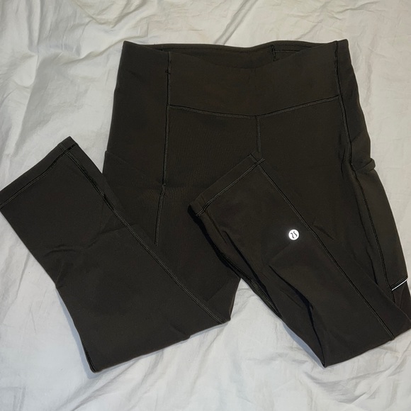 lululemon athletica | Pants & Jumpsuits | Lululemon Dark Green Leggings ...